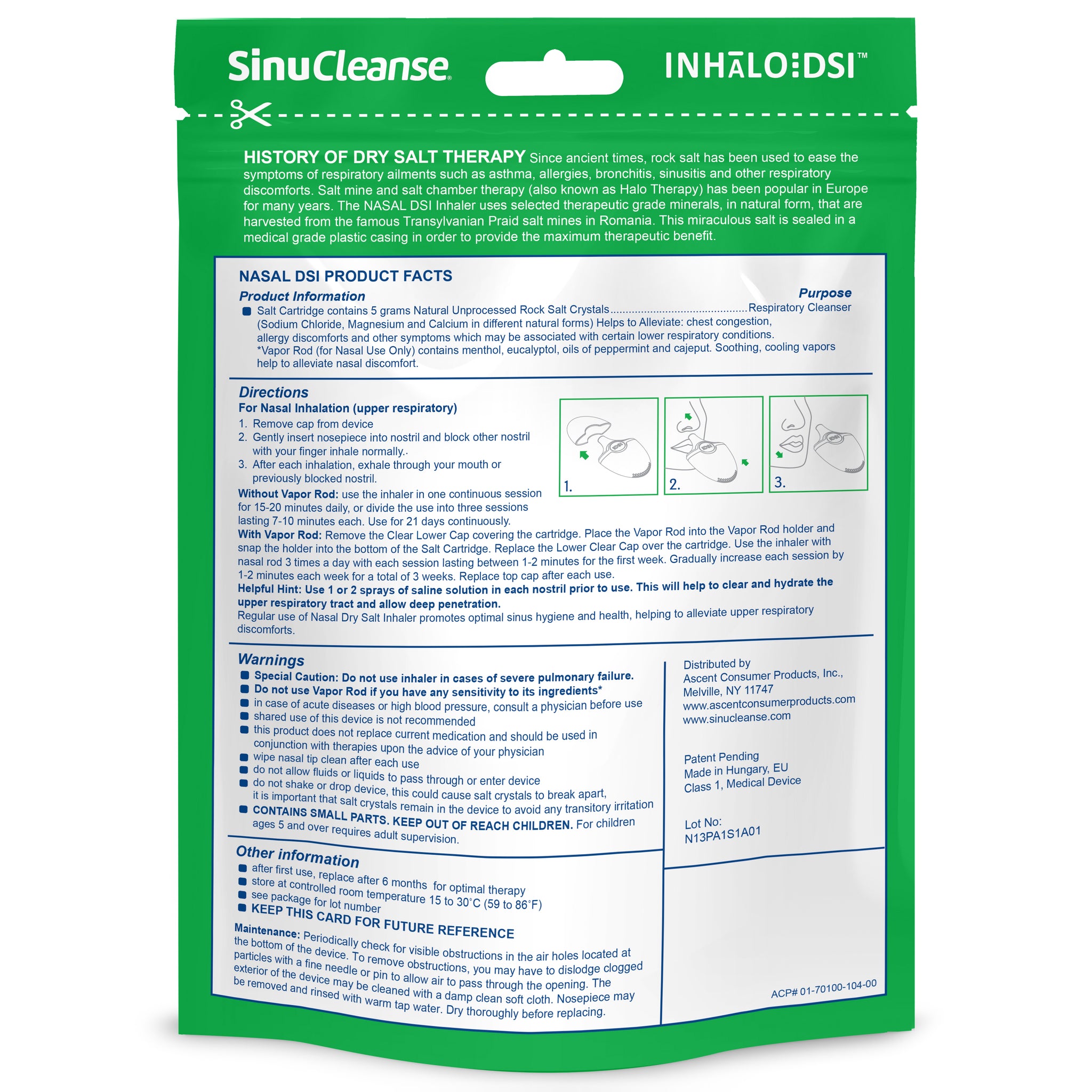 SinuCleanse Dry Salt Nasal Inhaler - Natural Nasal Care Solution