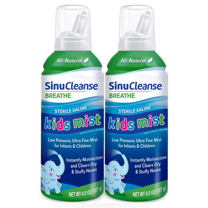 SinuCleanse Sterile Saline Kids Nasal Mist - Fast Relief for Congestion ...
